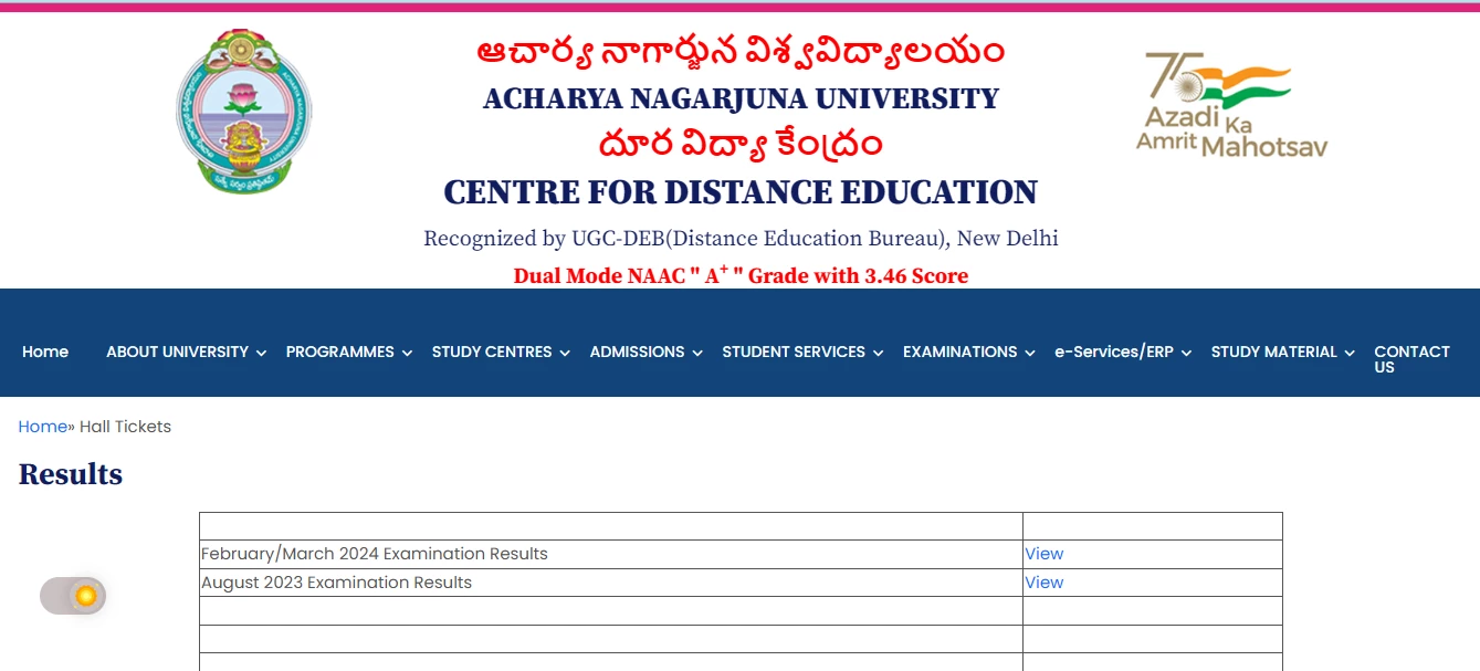 Acharya Nagarjuna University Distance Education (ANUCDE) Admissions ...