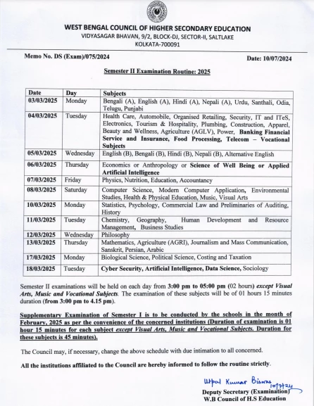 WBCHSE Board Exam 2025: Admit Card (OUT), Date Sheet, Syllabus, Pattern ...