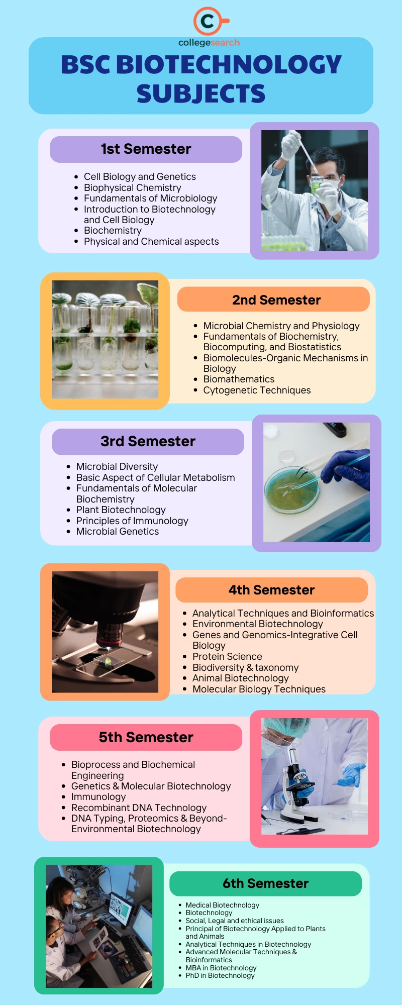 BSc Biotechnology Subjects & Syllabus: 1st, 2nd, 3rd Year, Semester ...