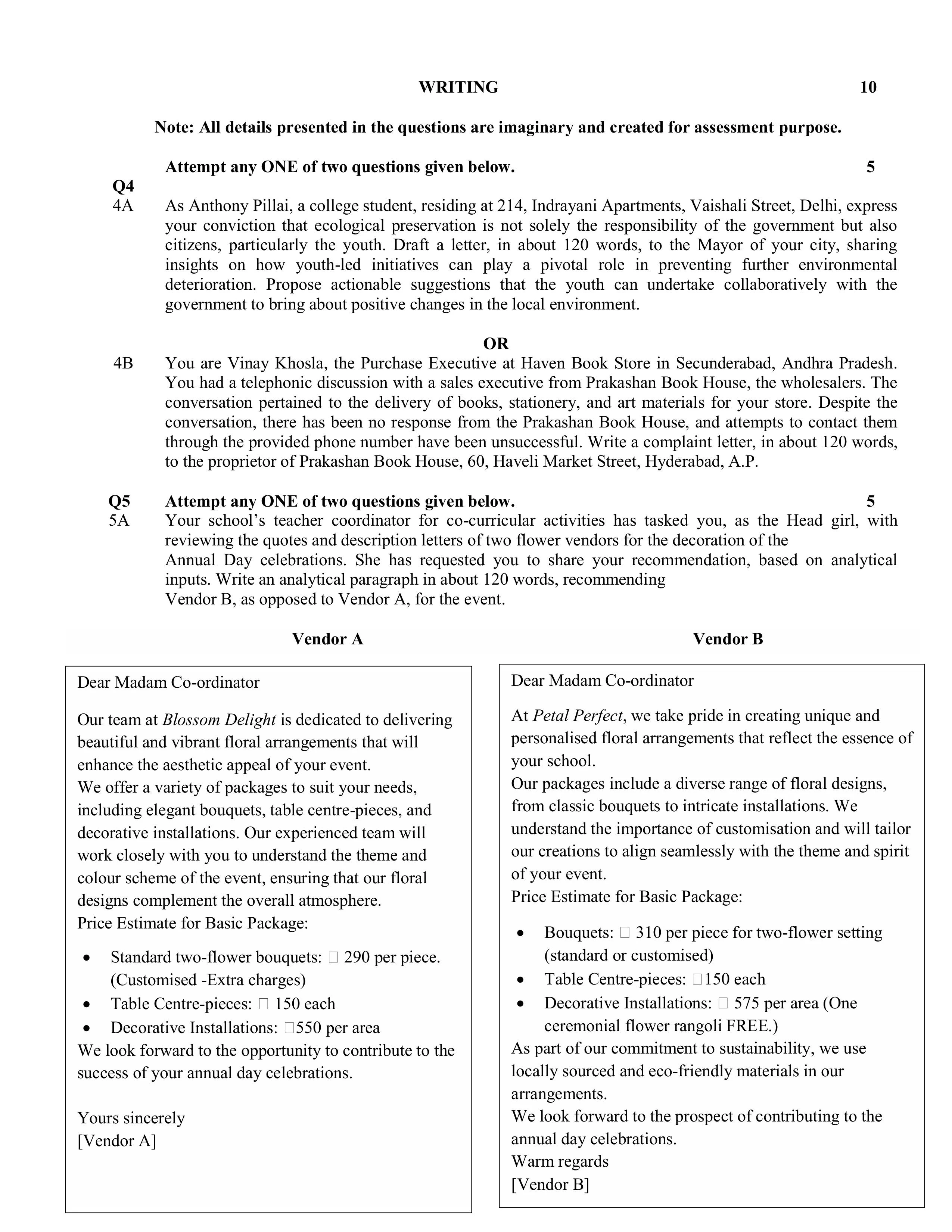 CBSE Class 10 English Question Papers 2024: Download CBSE 10 English ...