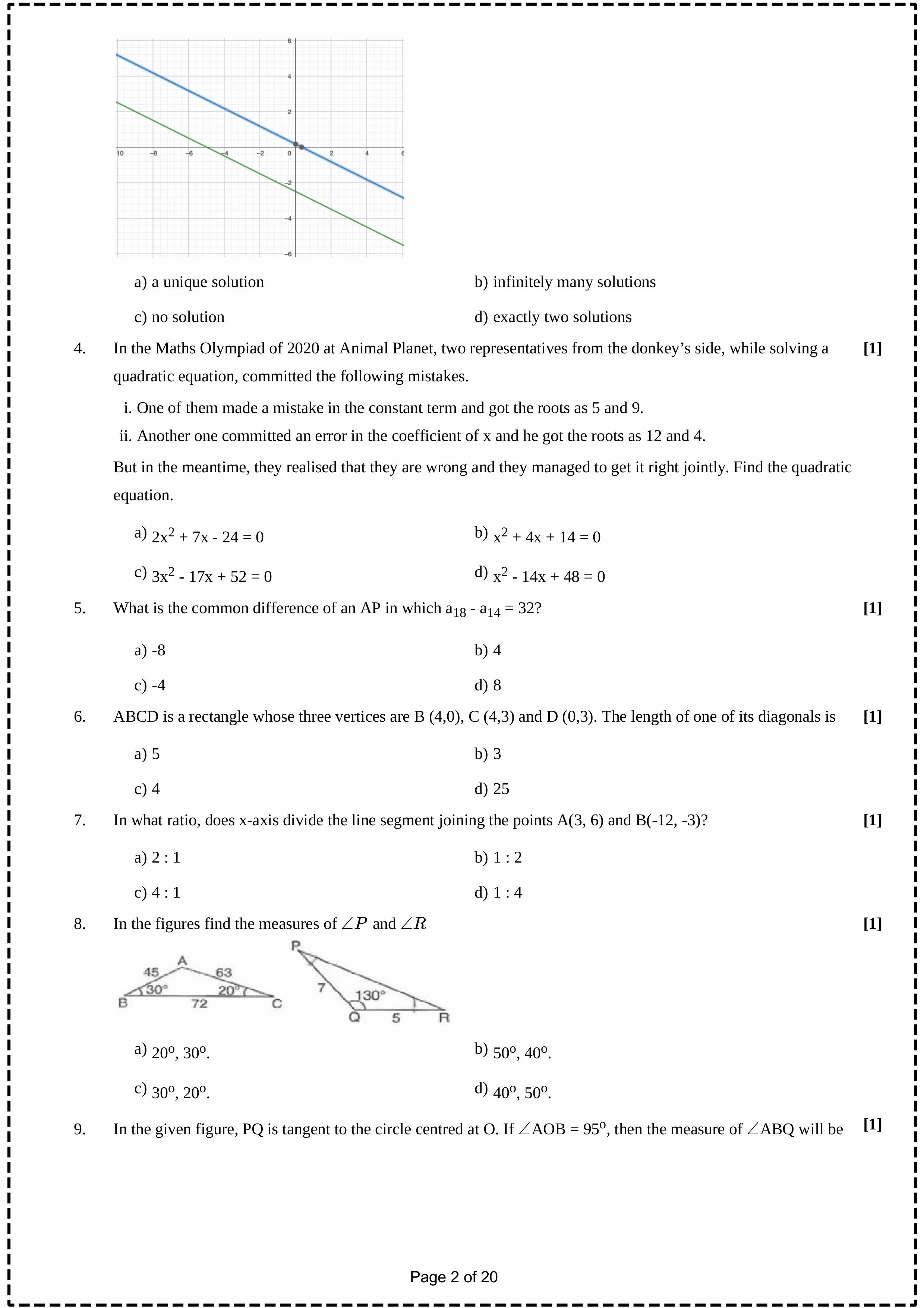 CBSE 10th Maths Previous Year Question Paper PDFs With Solutions 2024 ...
