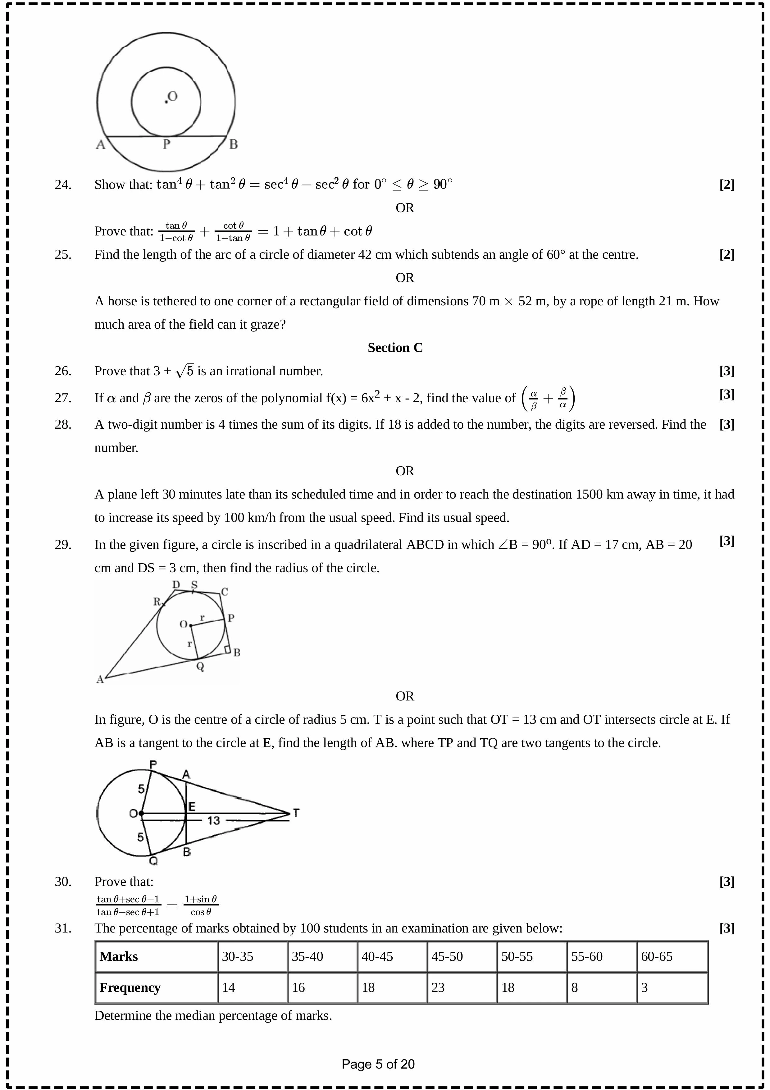 CBSE 10th Maths Previous Year Question Paper PDFs With Solutions 2024 ...