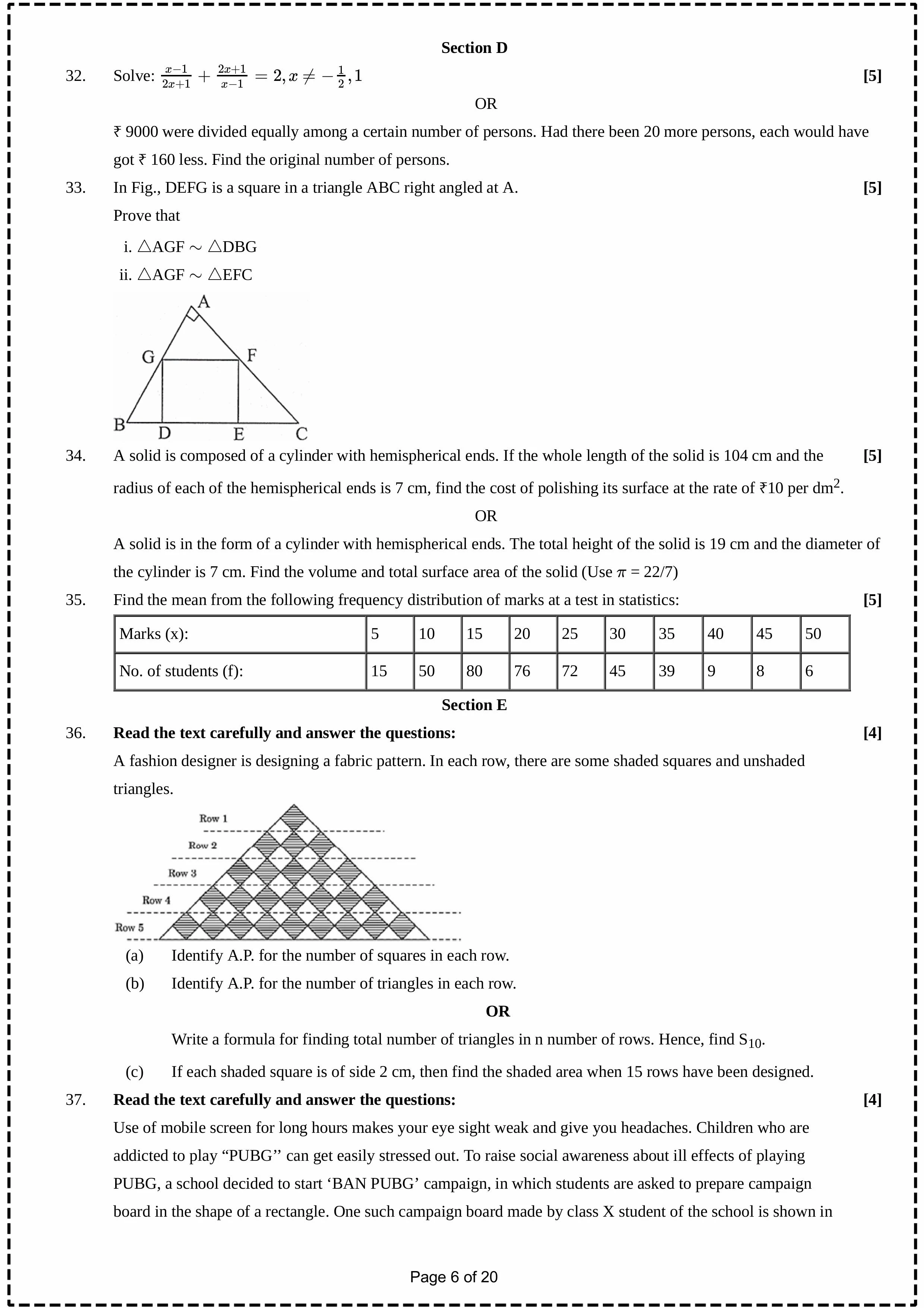 CBSE 10th Maths Previous Year Question Paper PDFs With Solutions 2024 ...