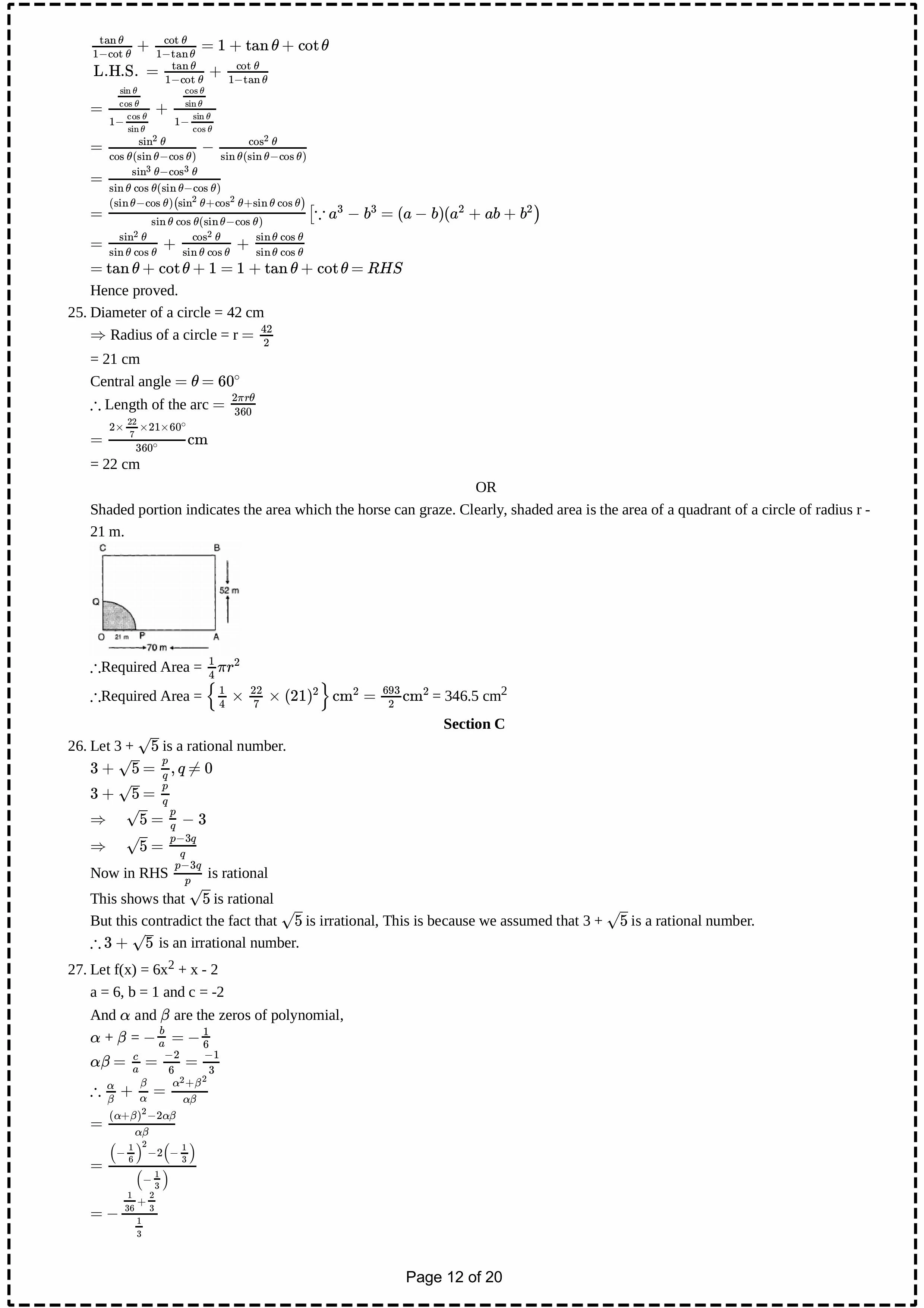 CBSE 10th Maths Previous Year Question Paper PDFs With Solutions 2024 ...