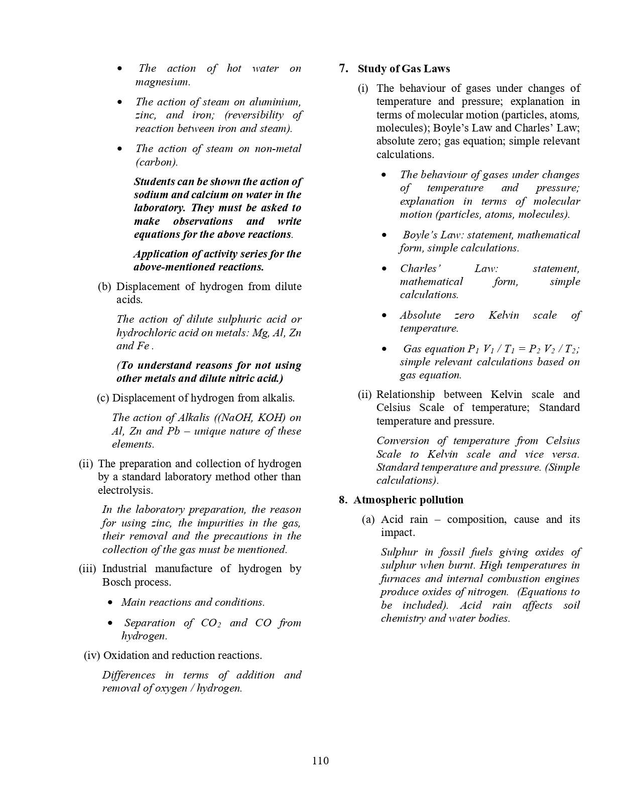 ICSE Class 10 Chemistry Syllabus 2025 – Official Exam Blueprint & PDF