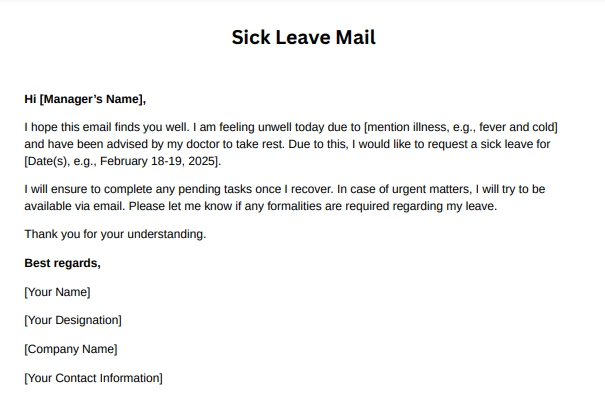 Professional Sick Leave Application Formats & Guidelines 2025